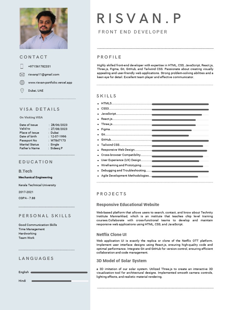 Risvan.p CV | Download Free PDF | Web Design | World Wide Web