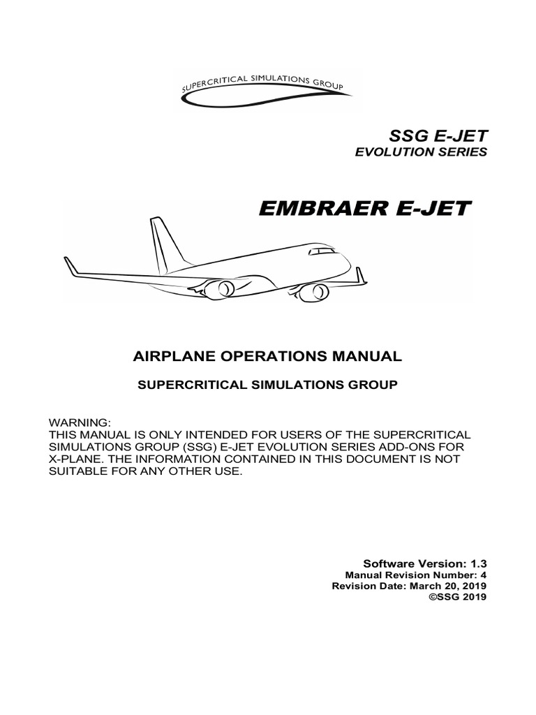 SSG E-Jet Evolution Aircraft Operation Manual | PDF