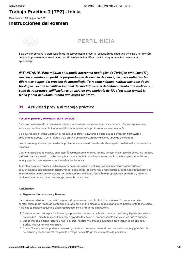 Examen (TP2) - Inicia Algebra | PDF | Informática