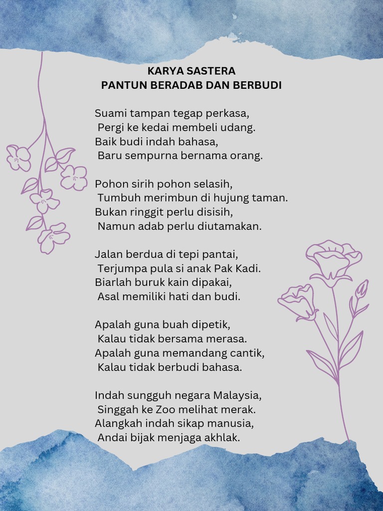 Karya Sastera Pantun | PDF