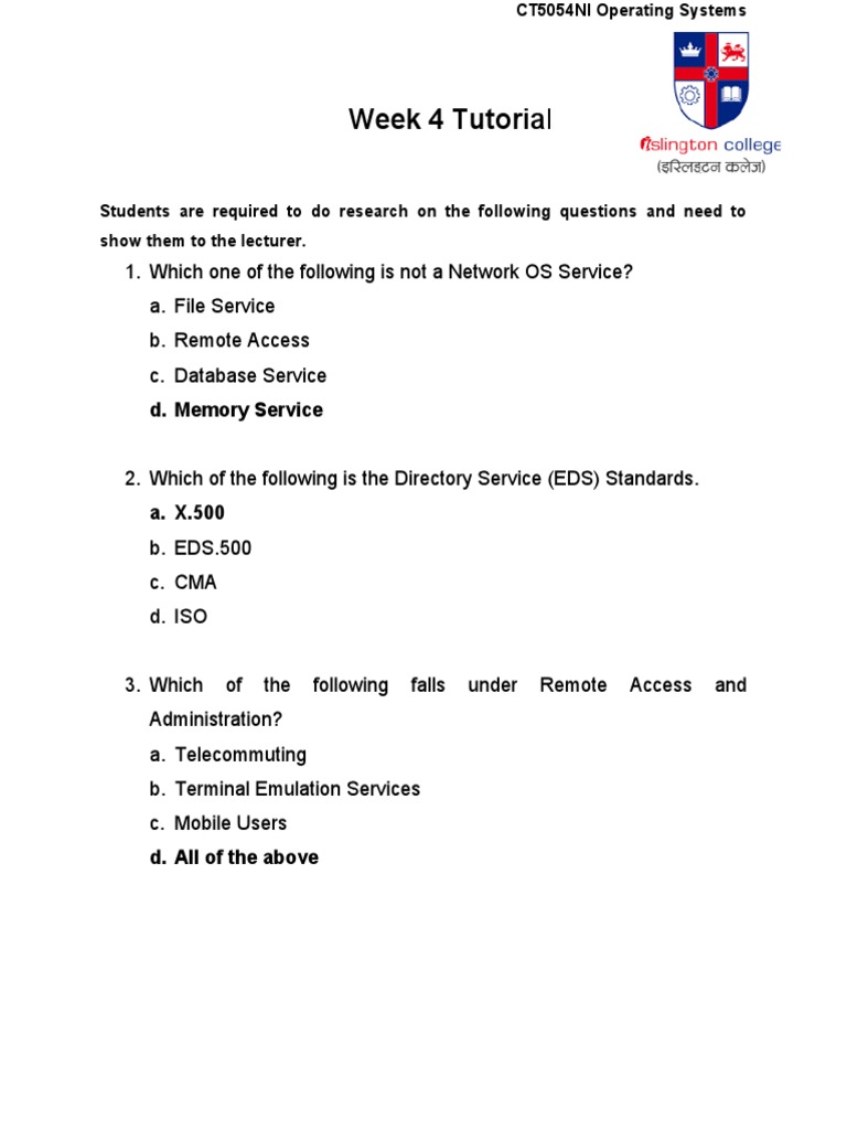 Week 4 Tutorial | PDF