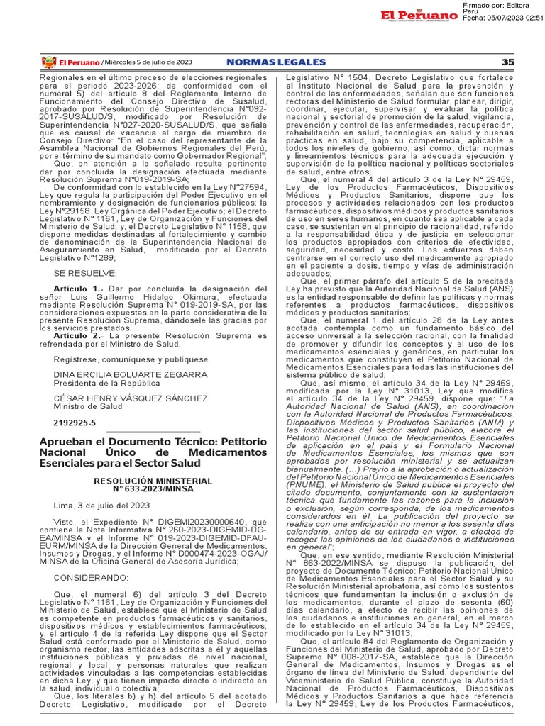 RM - 633 2023 Minsa | PDF