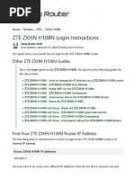 Default IP For ZTE | PDF | Router (Computing) | Login