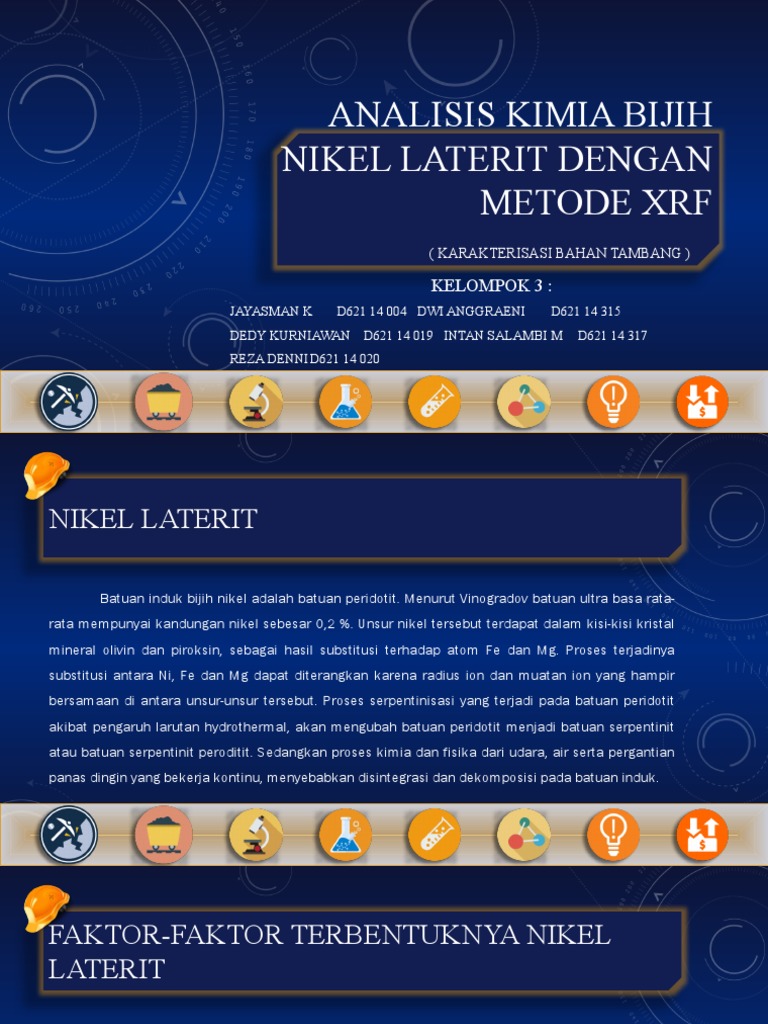 Analisis Kimia Bijih Nikel Laterit Dengan Metode XRF - 1 | PDF