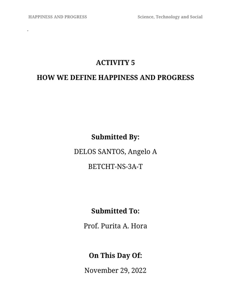 Defining Happiness and Progress | PDF