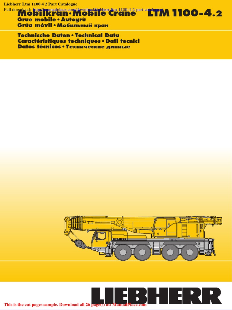 Liebherr LTM 1100-4-2 Part Catalogue | PDF