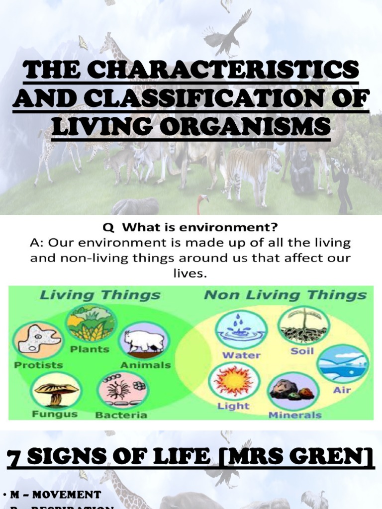 Characteristics and Classification of Living Organisms | PDF