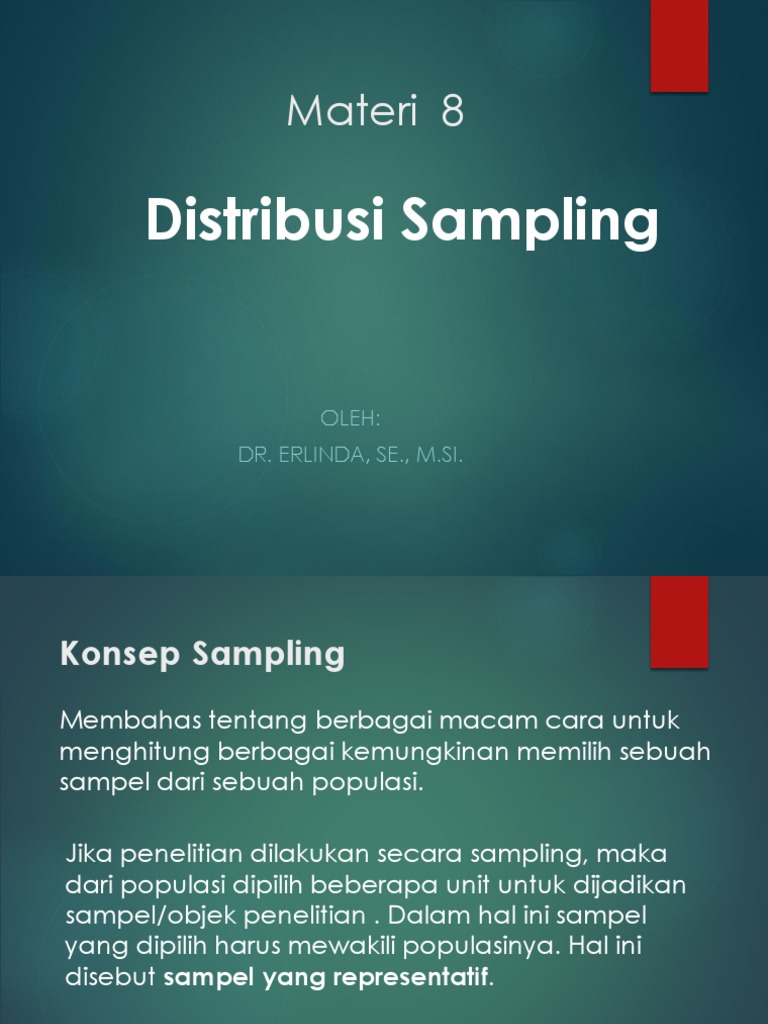 M8 Distribusi Sampling | PDF | Metode & Bahan Ajar