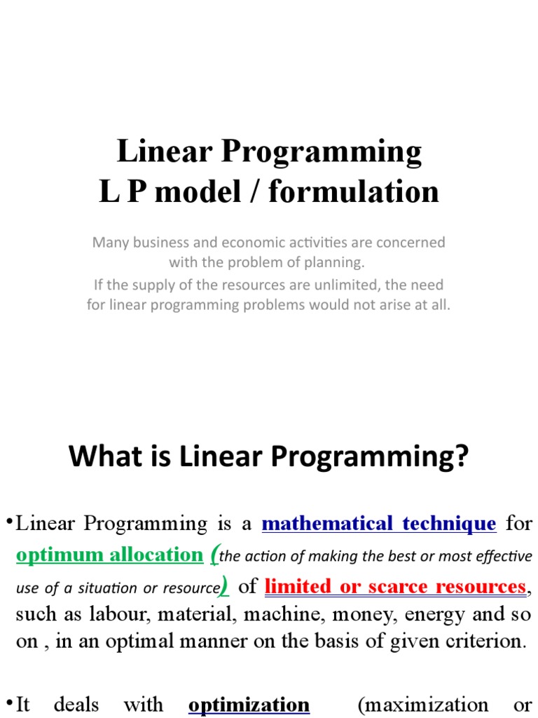 1 Sanjiv - Pol Linear Programmimng | PDF | Mathematical Optimization | Linear Programming