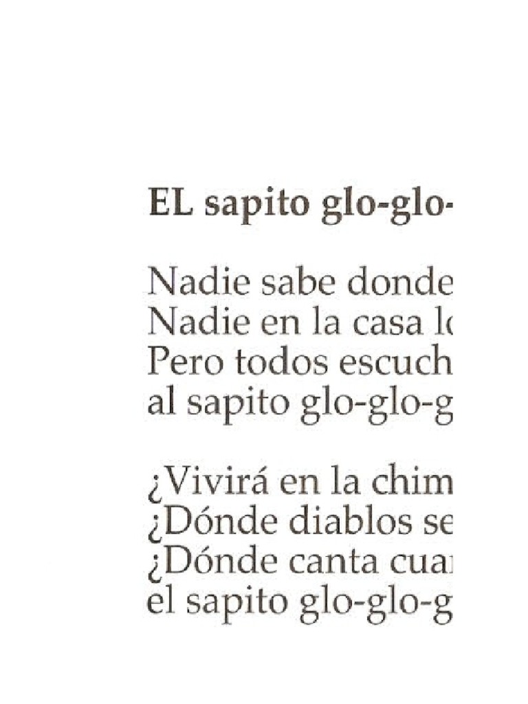 Poema El Sapito Gloglo Glo Pdf