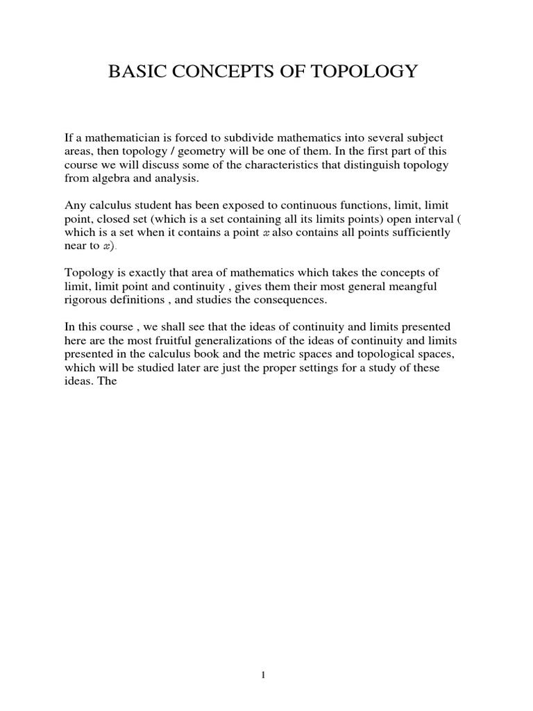Topology 464 | PDF | Continuous Function | Mathematical Objects