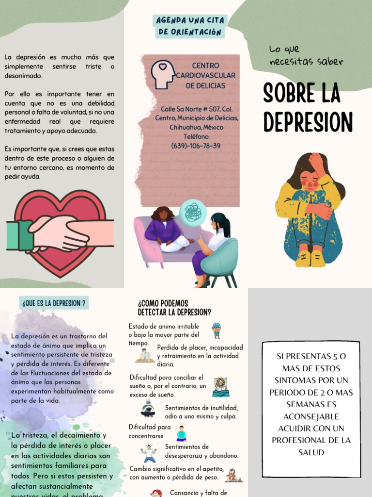 Triptico Depresion | PDF | Depresión (estado de ánimo) | Ciencia cognitiva
