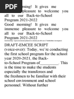 Students Orientation Program Script | PDF