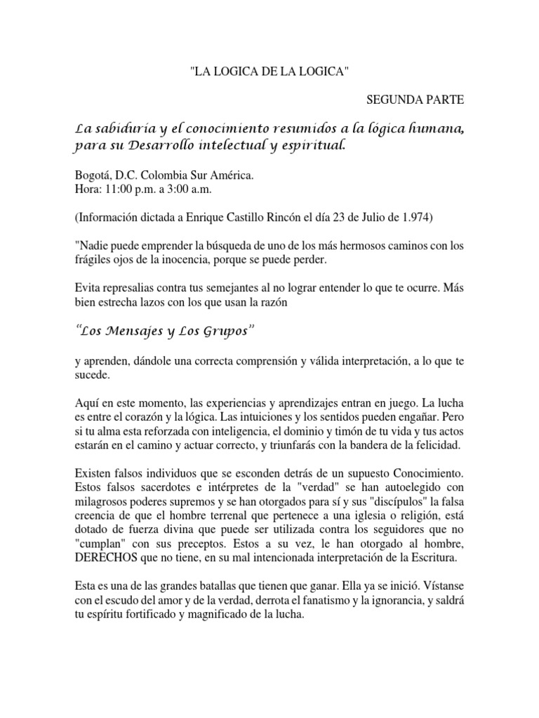 Logica de La Logica 2a Parte | PDF | Conocimiento | Verdad