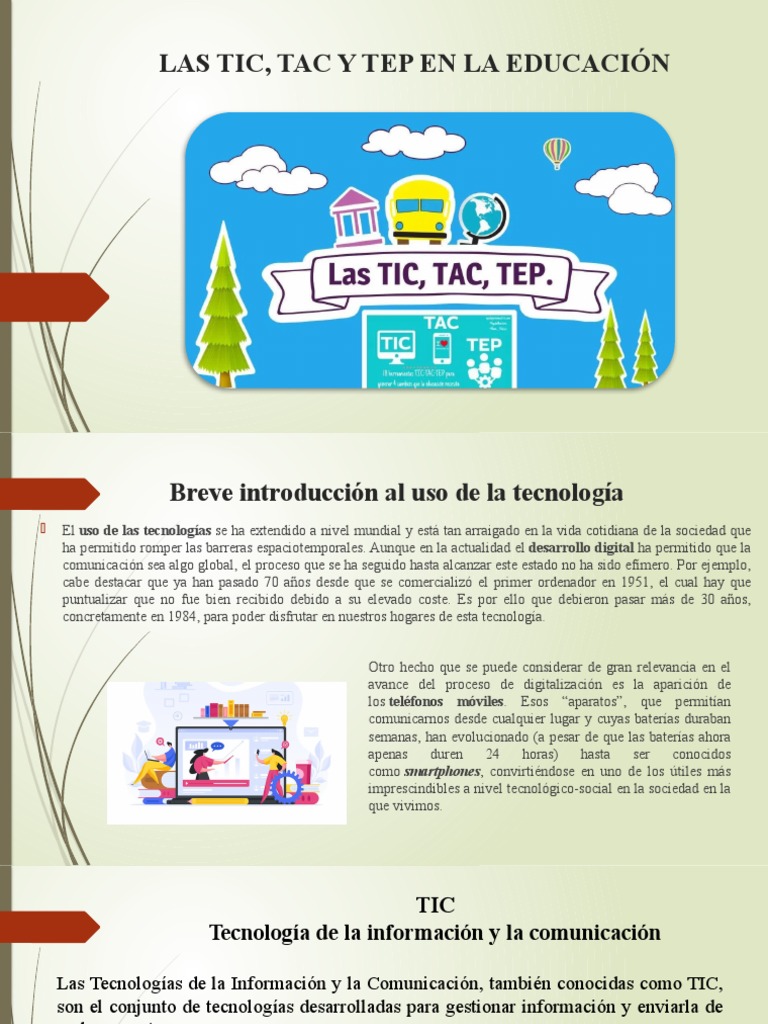 TIC, TAC y TEP en la educación | PDF | Podcast | Tecnología de información y comunicaciones