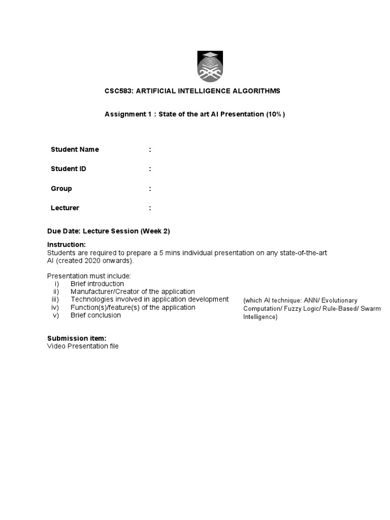 Assignment 1 csc583 | PDF | Artificial Intelligence | Intelligence (AI ...