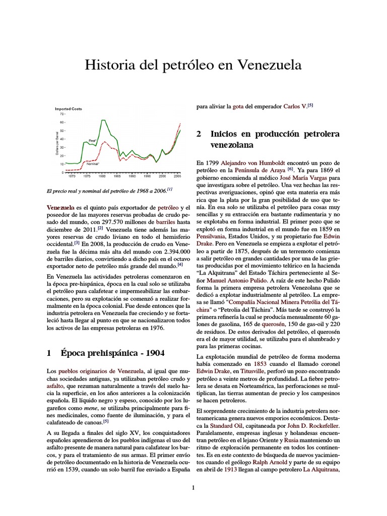 Historia Del Petróleo en Venezuela | PDF | Petróleo | OPEP