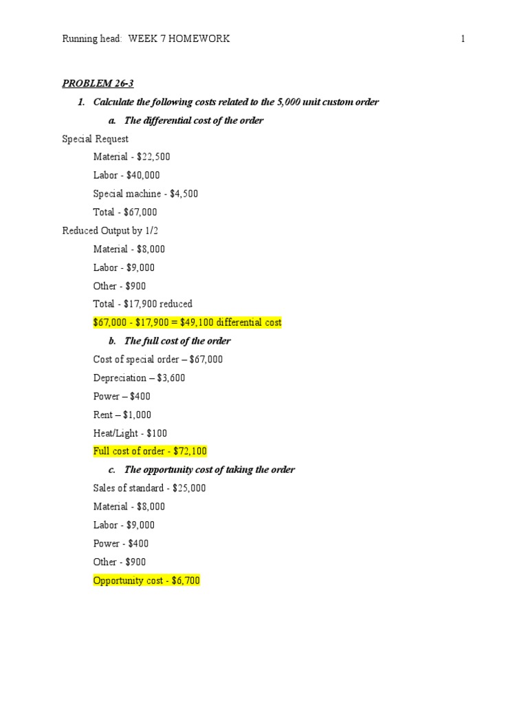 Week 7 Homework Problems | PDF | Business | Finance & Money Management