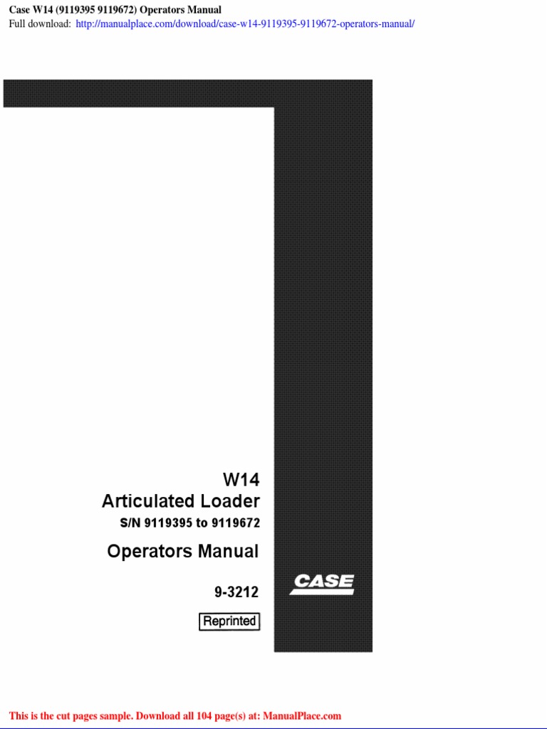 Case w14 9119395 9119672 Operators Manual | PDF