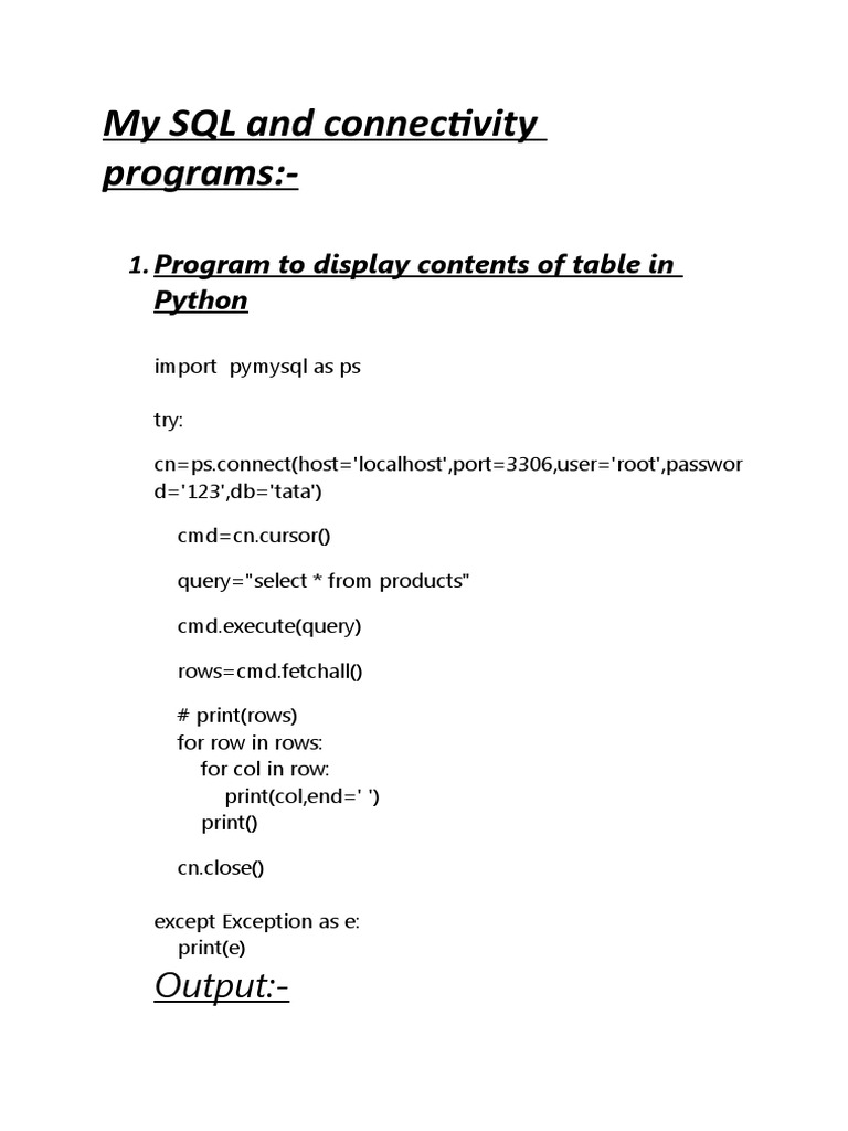 Chetan1 Mysql and Connecting | PDF | Software Engineering | Software