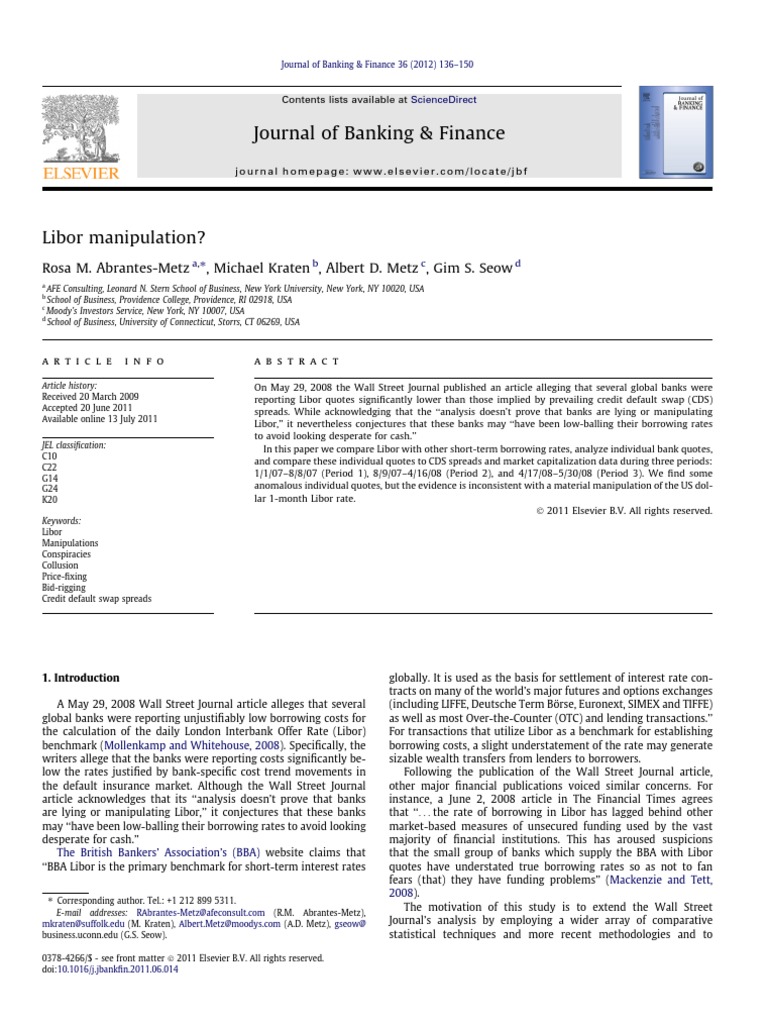 Libor Manipulation | PDF | Libor | Futures Contract