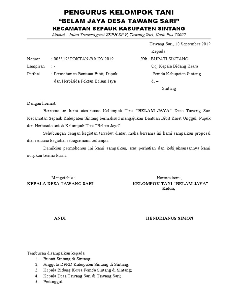 Proposal Kelompok Tani Belam Jaya | PDF | Memasak, Makanan, & Anggur