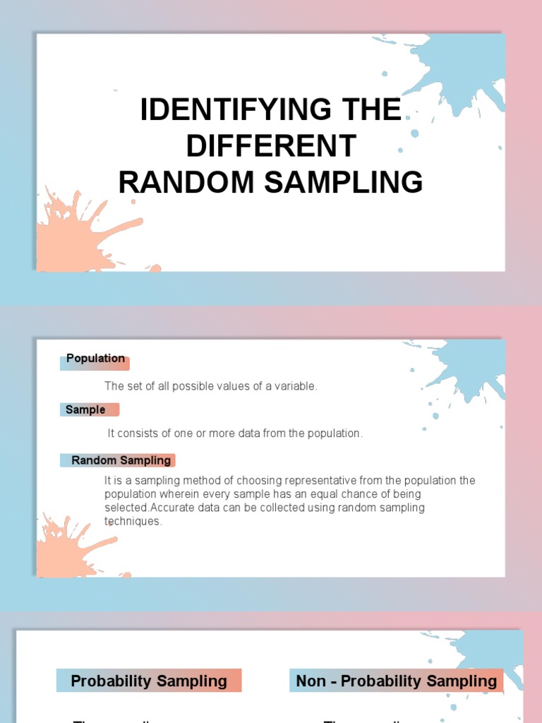 Identifying The Different Random Sampling | PDF | Sampling (Statistics) | Evaluation Methods