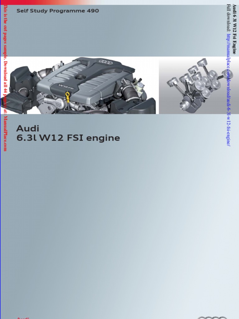 Audi 6.3L W12 FSI Engine Guide | PDF | Audi | Fuel Injection