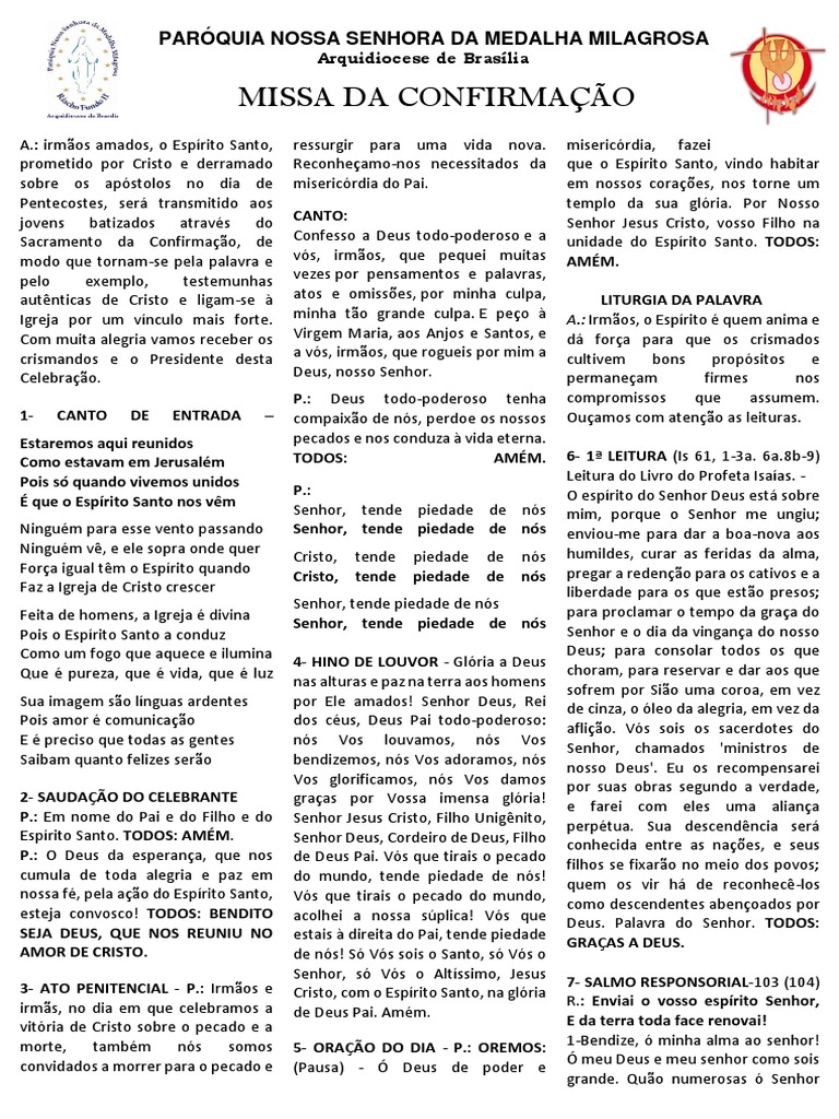 Folheto Da Crisma Novo | PDF | Religião e Espiritualidade