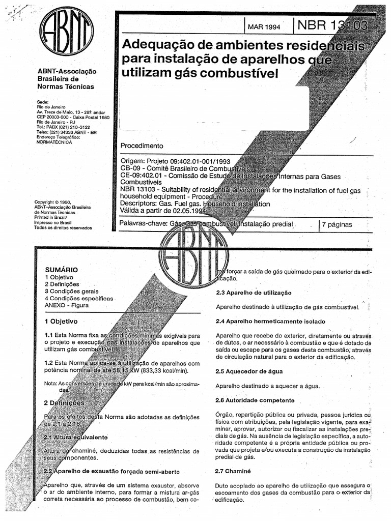 ABNT NBR-13103-1994 | PDF