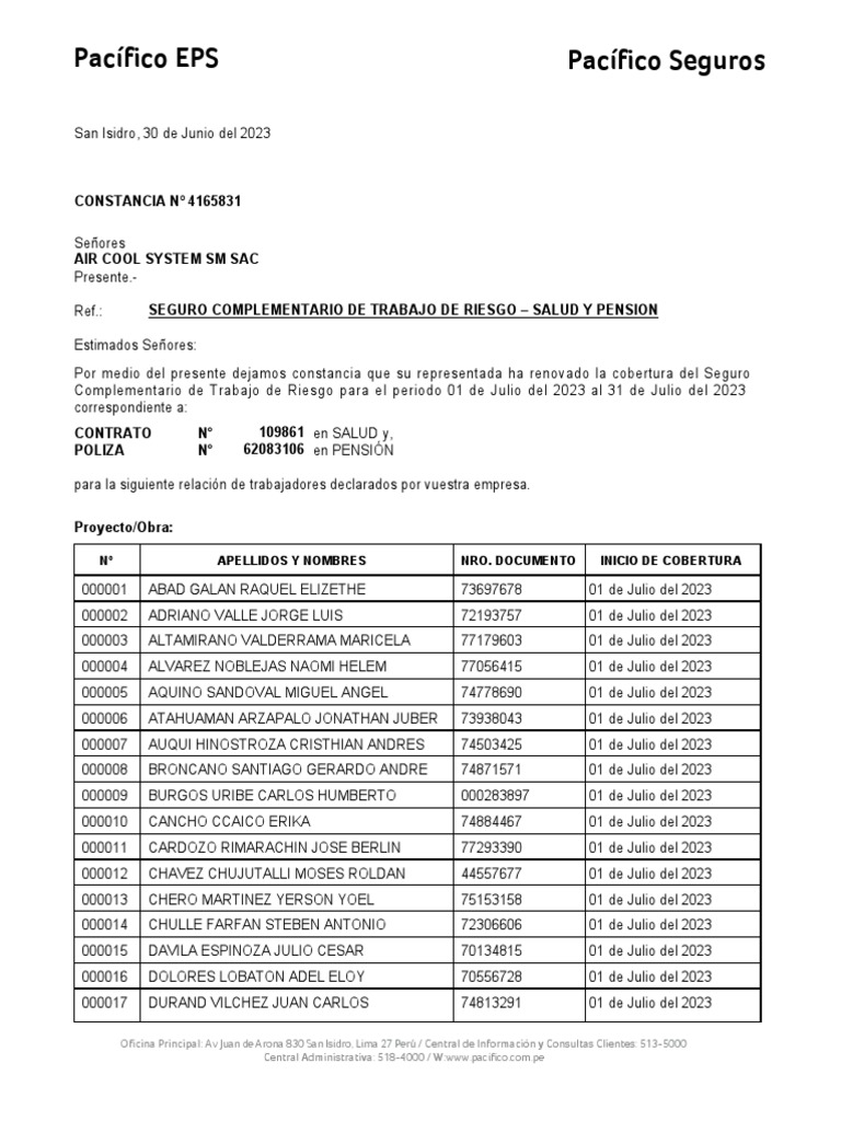 SCTR Mes de Julio Trama 2 | PDF