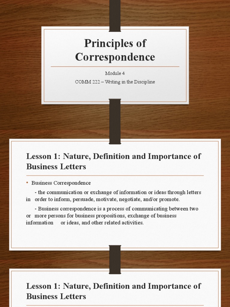 Principles of Correspondence | PDF