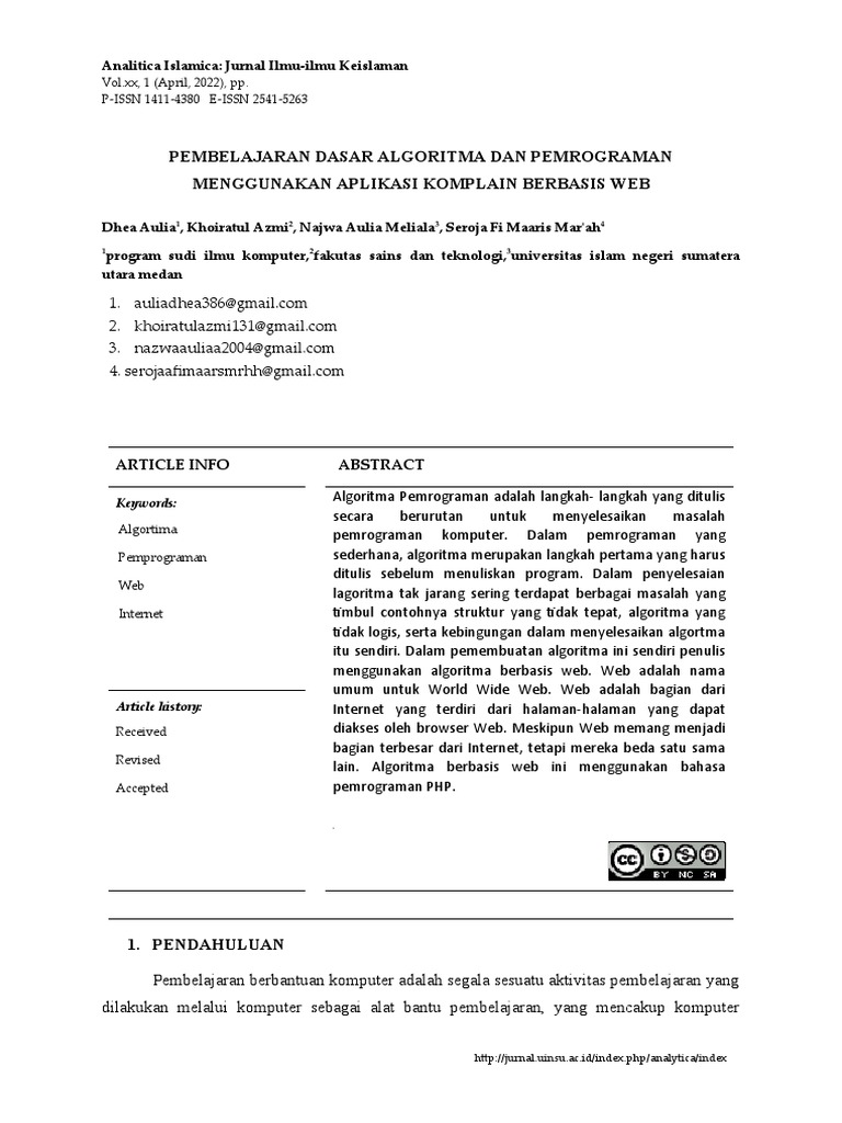Jurnal Pembelajaran Dasar Algoritma Dan Pemrograman Menggunakan ...