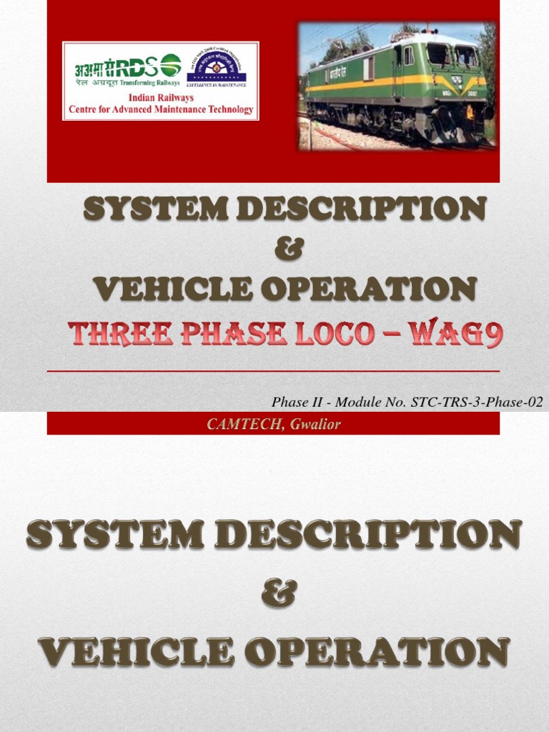 Stc Trs 08 Course Contents Of Three Phase Loco System Description Pdf Computer Data