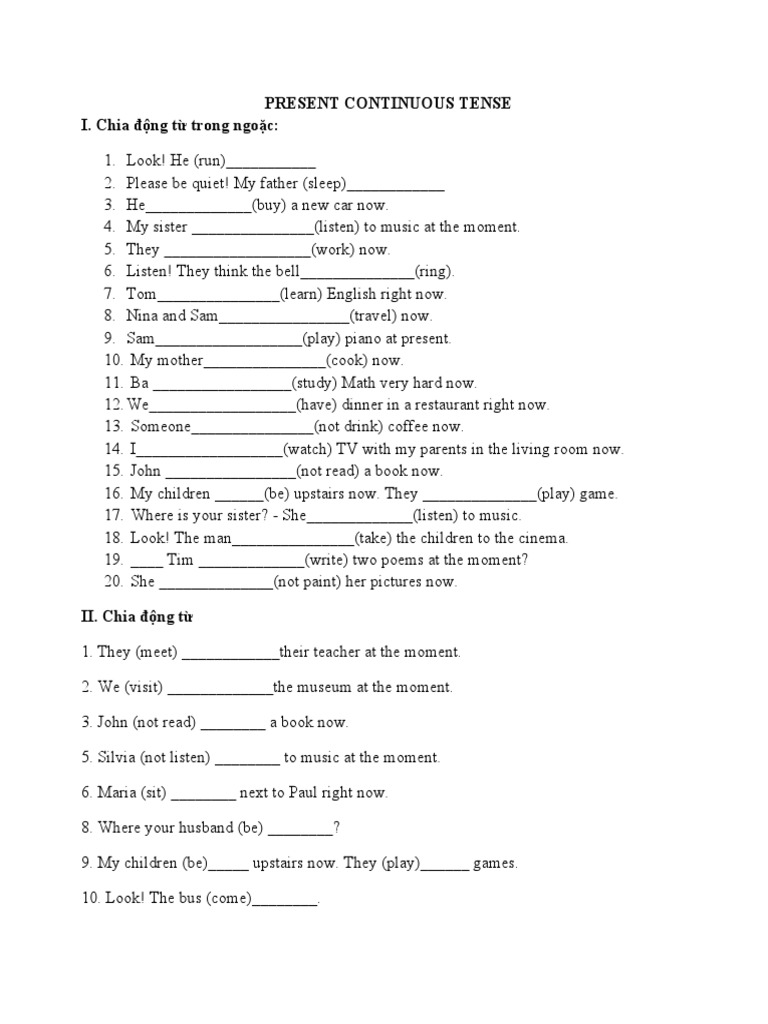 Present Continuous | PDF