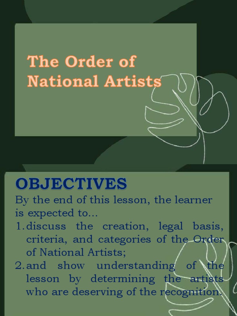 The Order of National Artists | PDF | The Arts