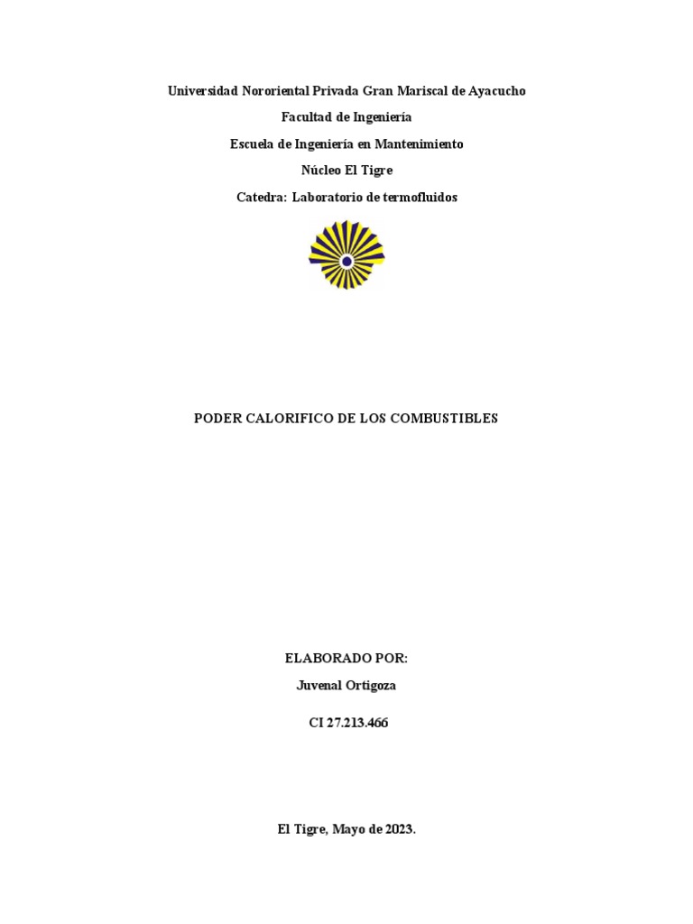 Poder Calorifico de Los Combustibles | PDF | Combustibles | Combustible ...