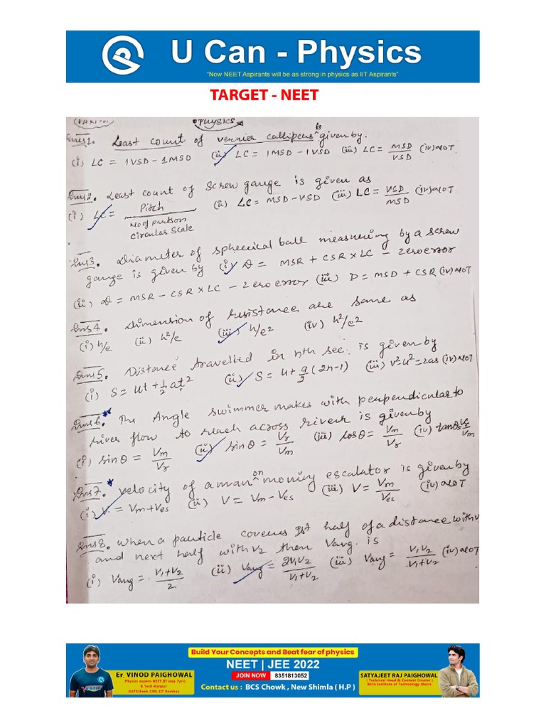 All Neet Physics Formula | PDF