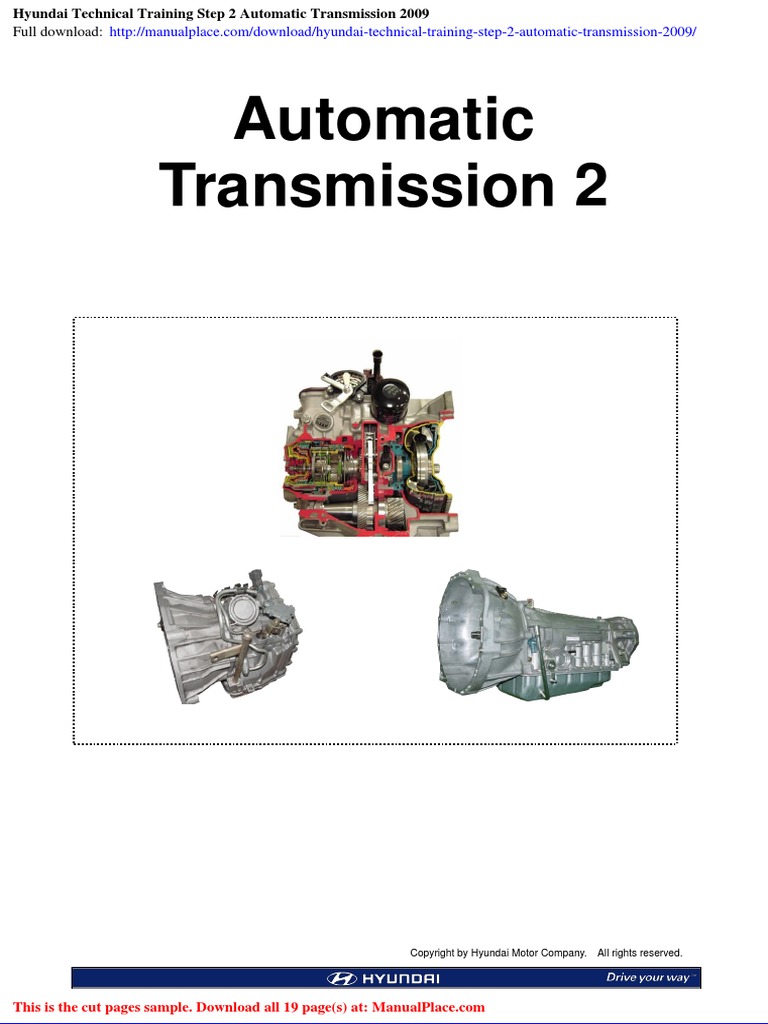 Hyundai Technical Training Step 2 Automatic Transmission 2009 | PDF