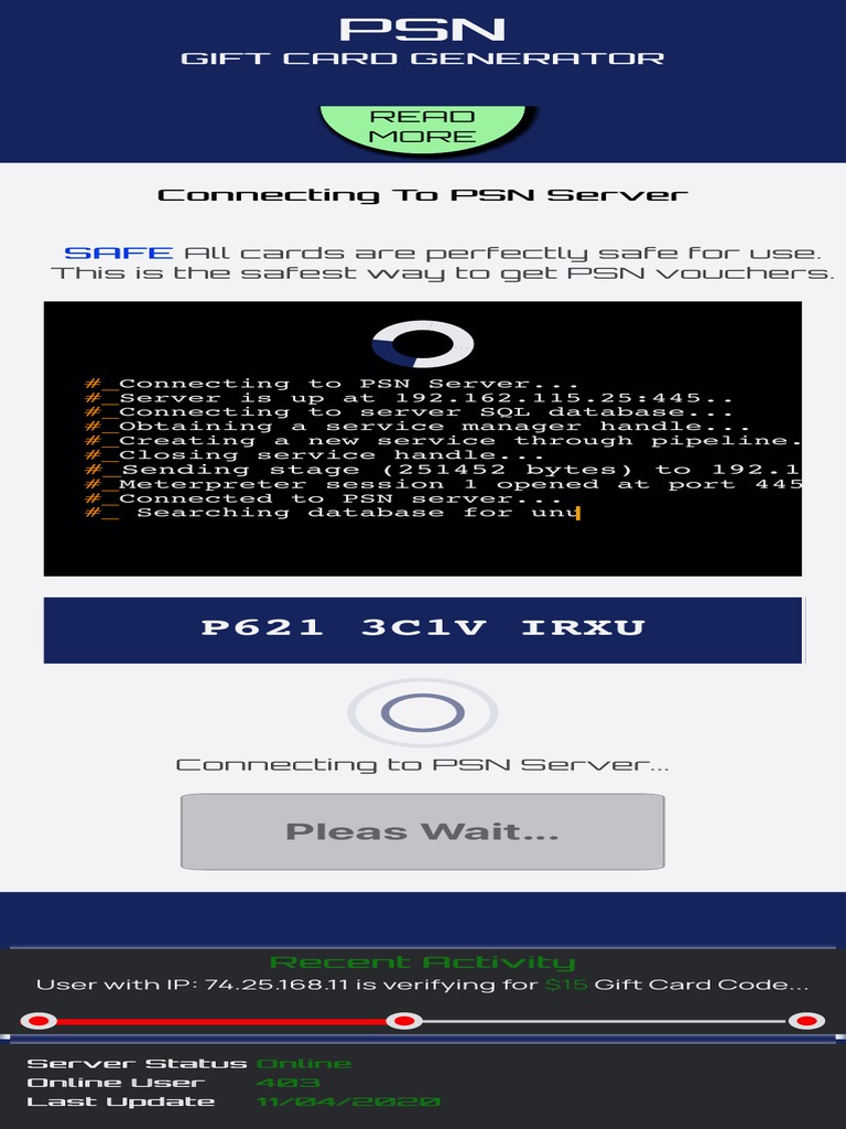 PSN Gift Card Generator | PDF