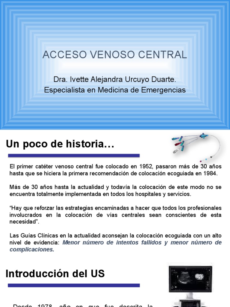 ACCESO VENOSO CENTRAL | PDF | Angiología | Medicina CLINICA