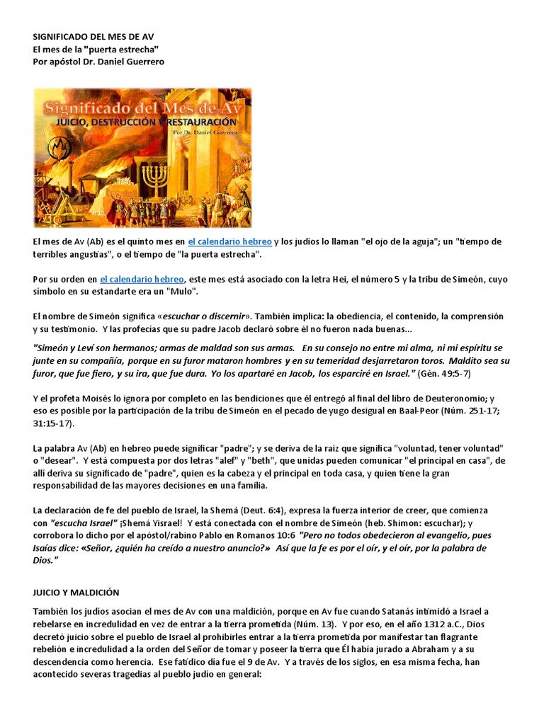 Significado Del Mes de Av | PDF | Jacob