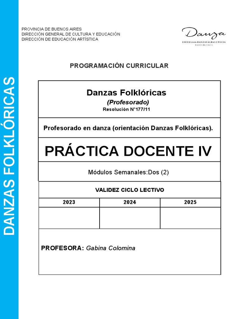 Planificación Práctica4 Folkore 2023 | PDF | Evaluación | Plan de estudios