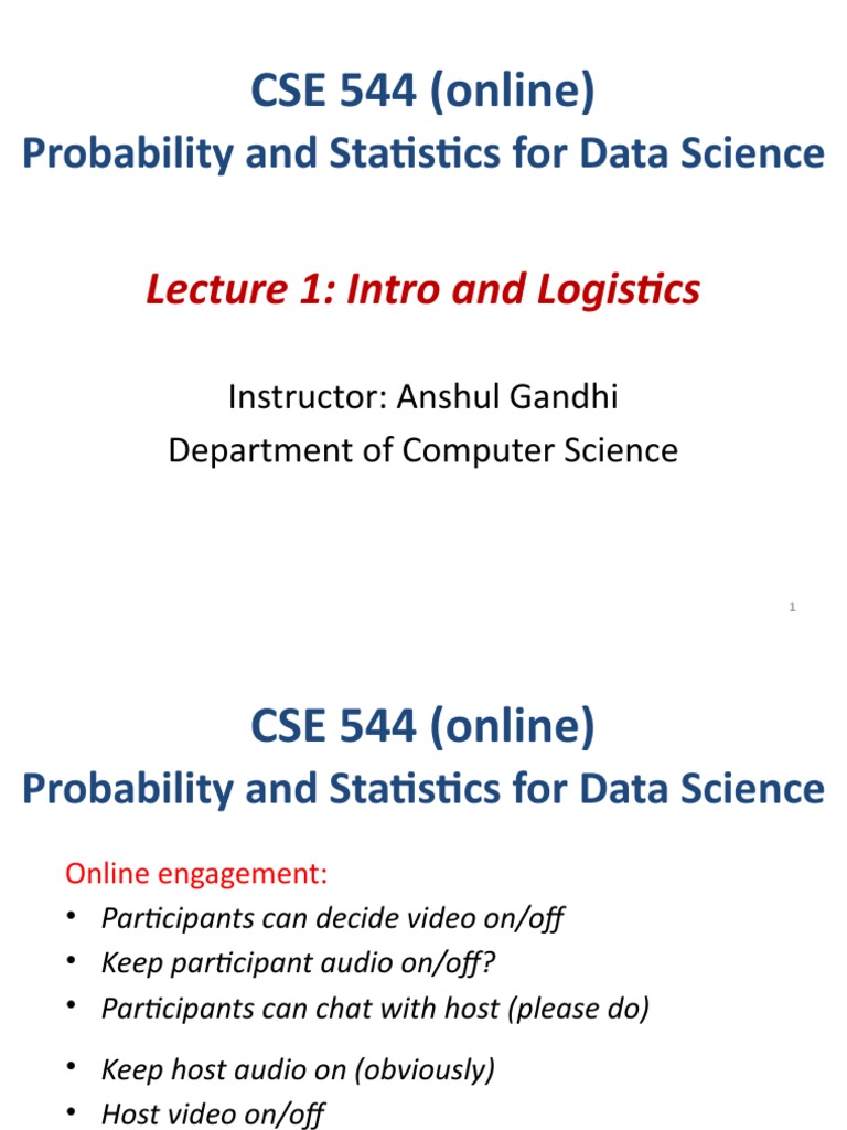 Lec 1 | PDF | Statistics | Statistical Inference