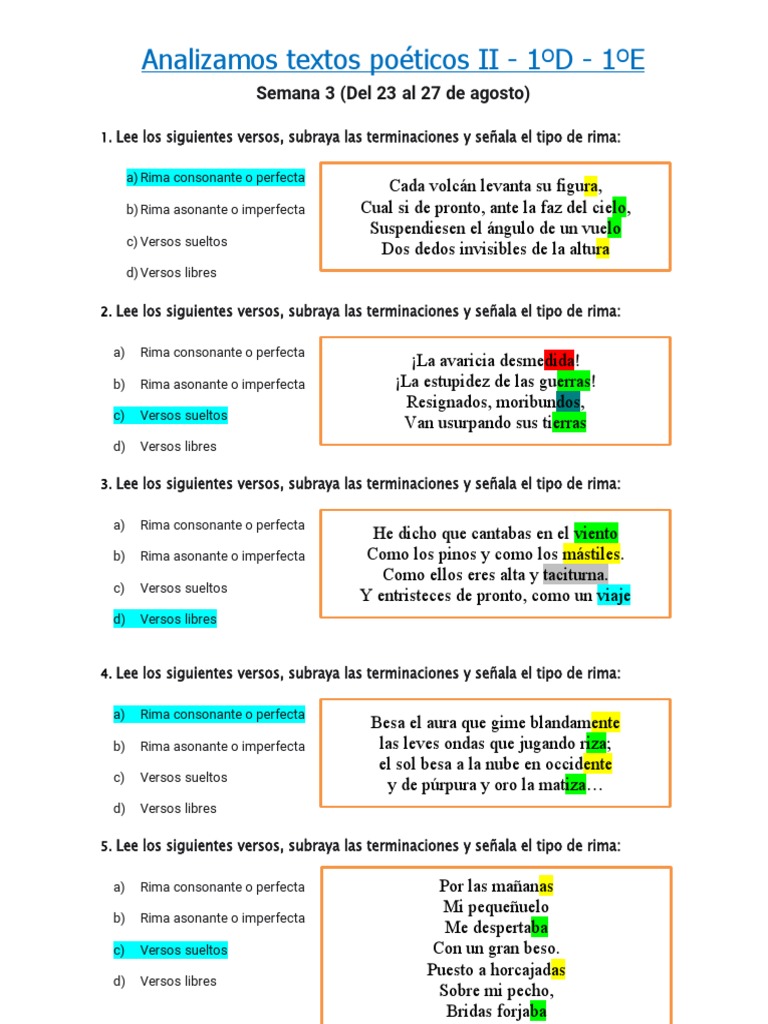 Analizamos Textos Poéticos II | PDF