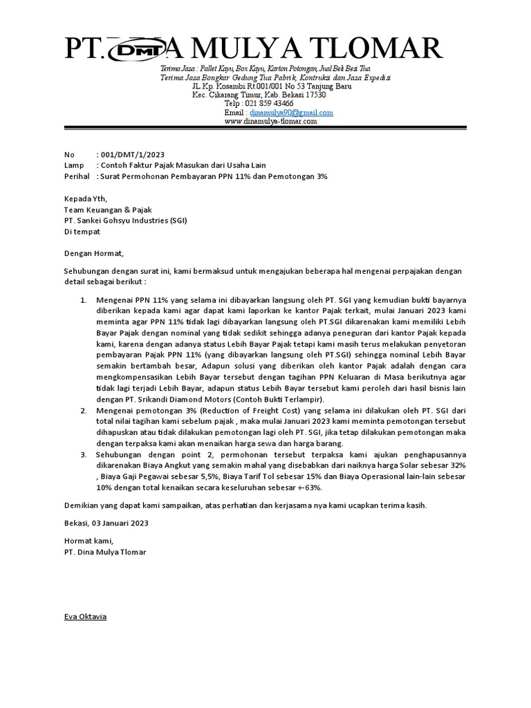 SURAT PERMOHONAN PEMBAYARAN PPN | PDF