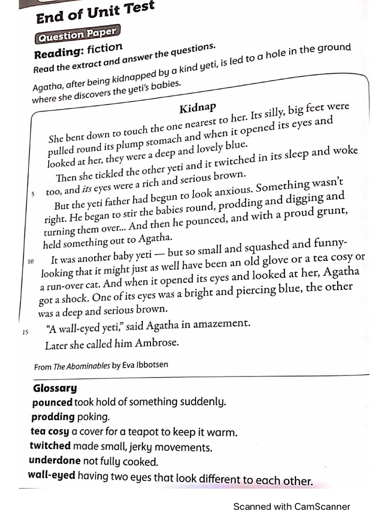 Y-4 END OF UNIT TEST - UNIT 4pdf | PDF
