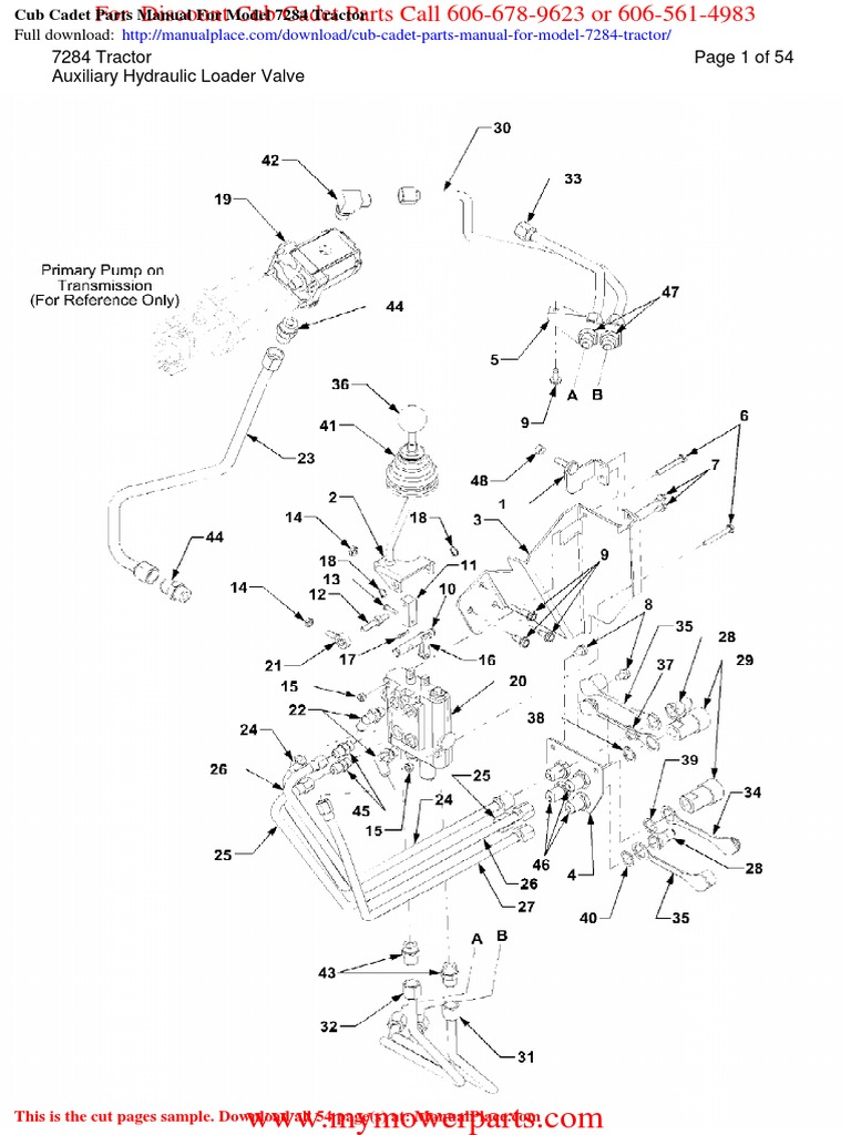 Cub Cadet Parts Manual For Model 7284 Tractor | PDF