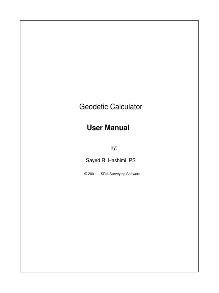 Geod Calc Printed Manual | PDF