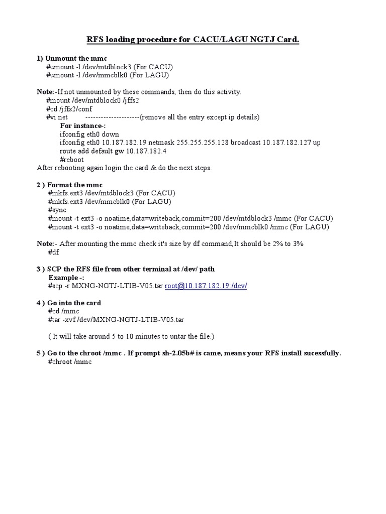 RFS_Installation | PDF